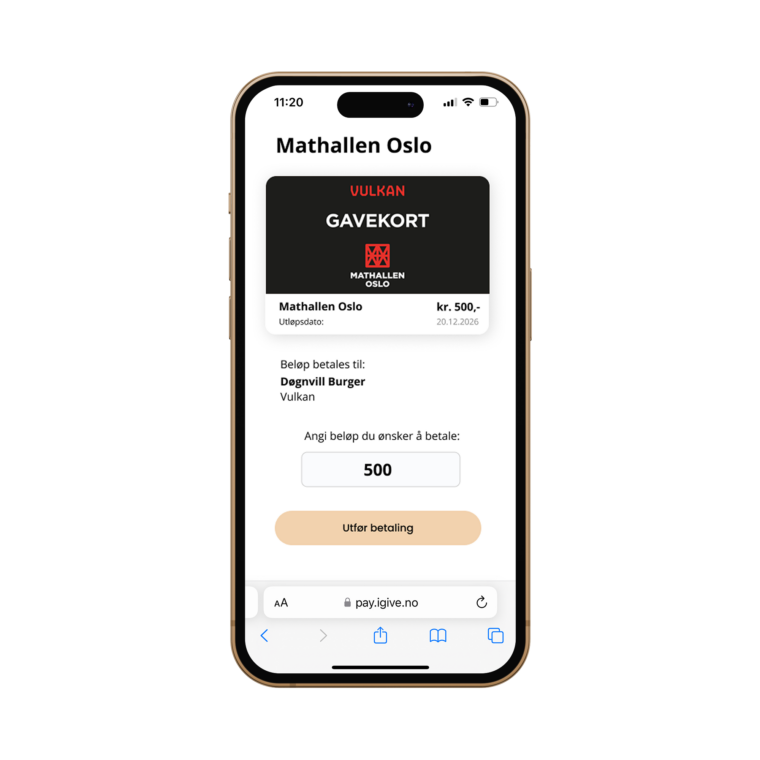 Bruk av digitale gavekort - iGive
